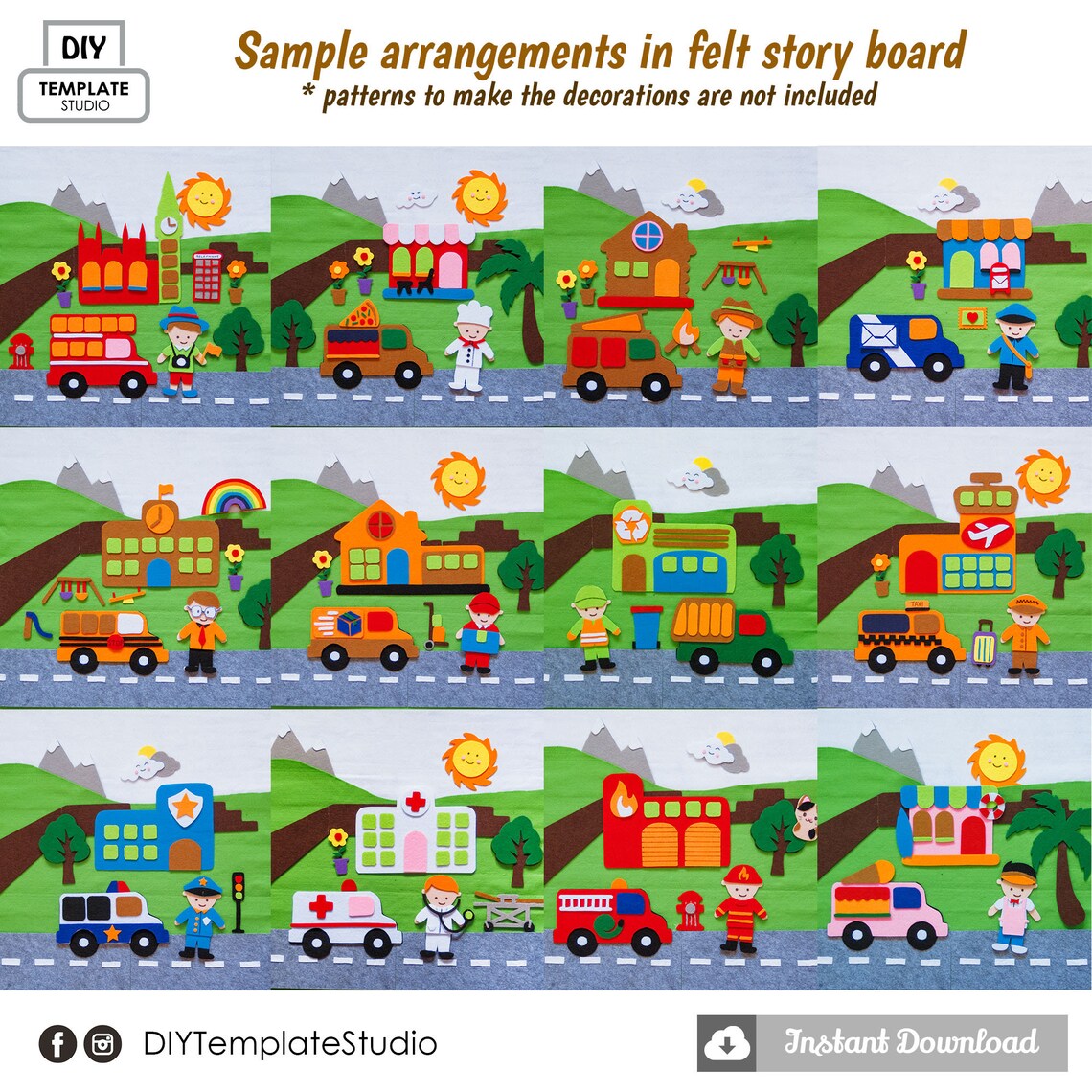 Felt Puzzle - Mix & Match (build Your Own) - 12 Buildings - PDF ...