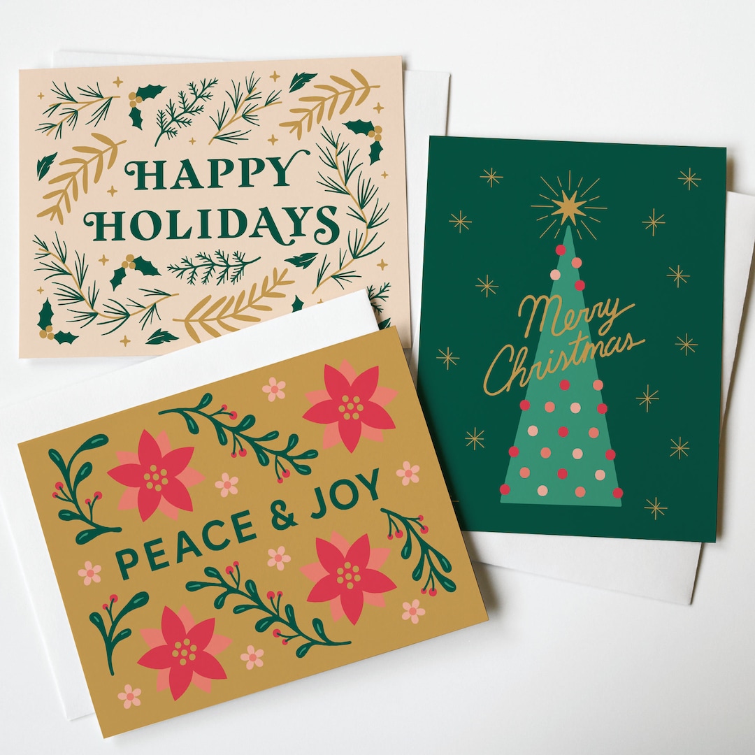 Holiday Cards - Assorted Set of 18 - Etsy