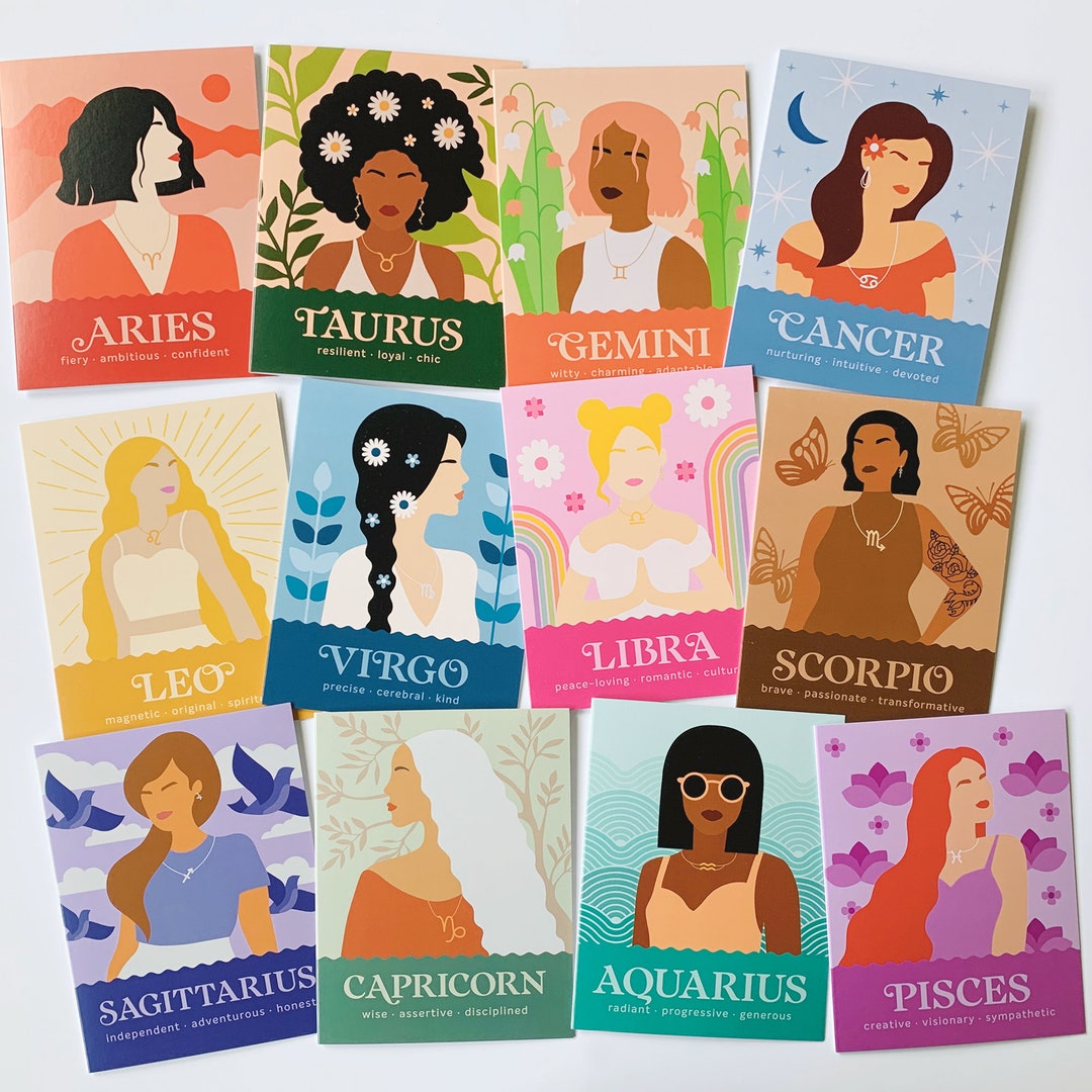 Astrology Cards - Set of 12 - Etsy