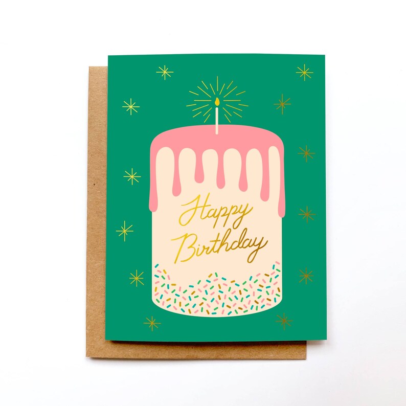 Birthday Cake Card - Etsy