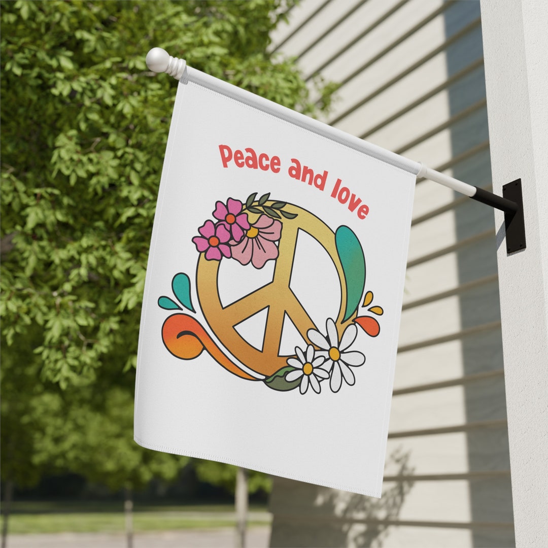 Peace Sign Yard Flag, Peace Sign Art, Yard Display, Welcome Sign ...