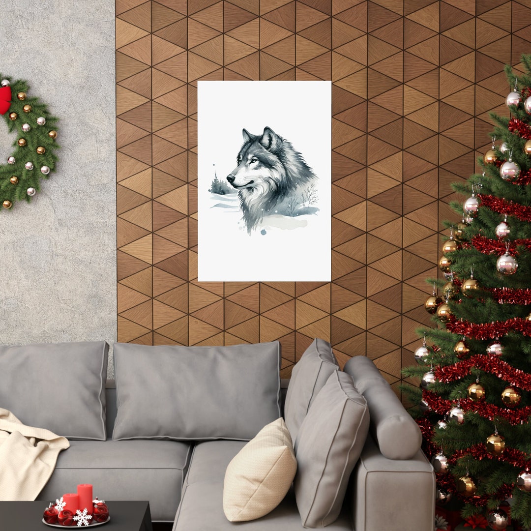 Wolf Head Matte Vertical Poster, Wall Art, Wolf Print, Majestic Wolf ...
