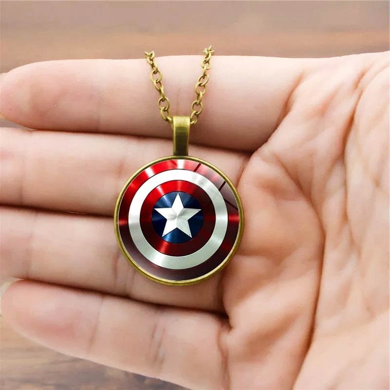 Captain America Shield Emblem Necklace Marvel - Etsy