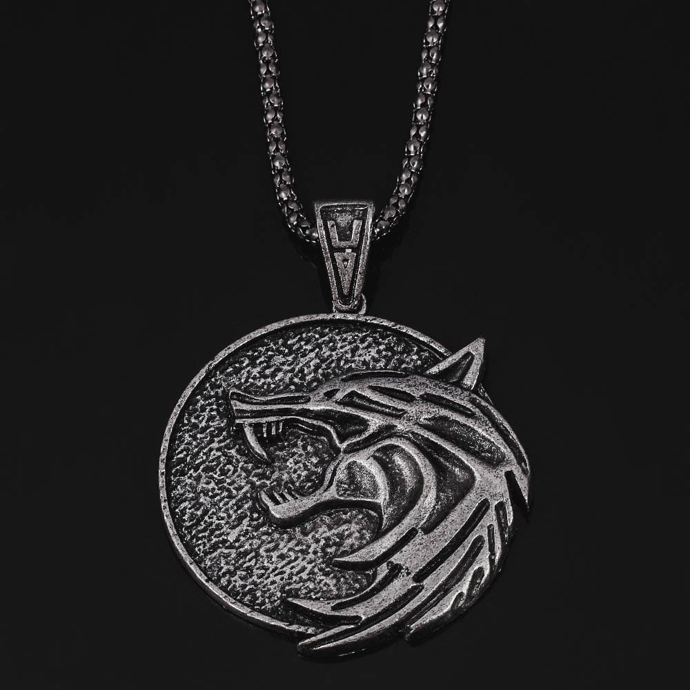 The Witcher Medallion Necklace Pendant Wolf School Medallion | Etsy