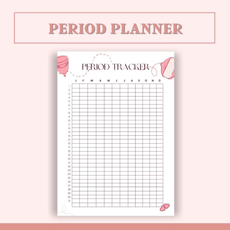 Period Planner Wellness Tracker Health Log Menstruation Cycle Tracker ...