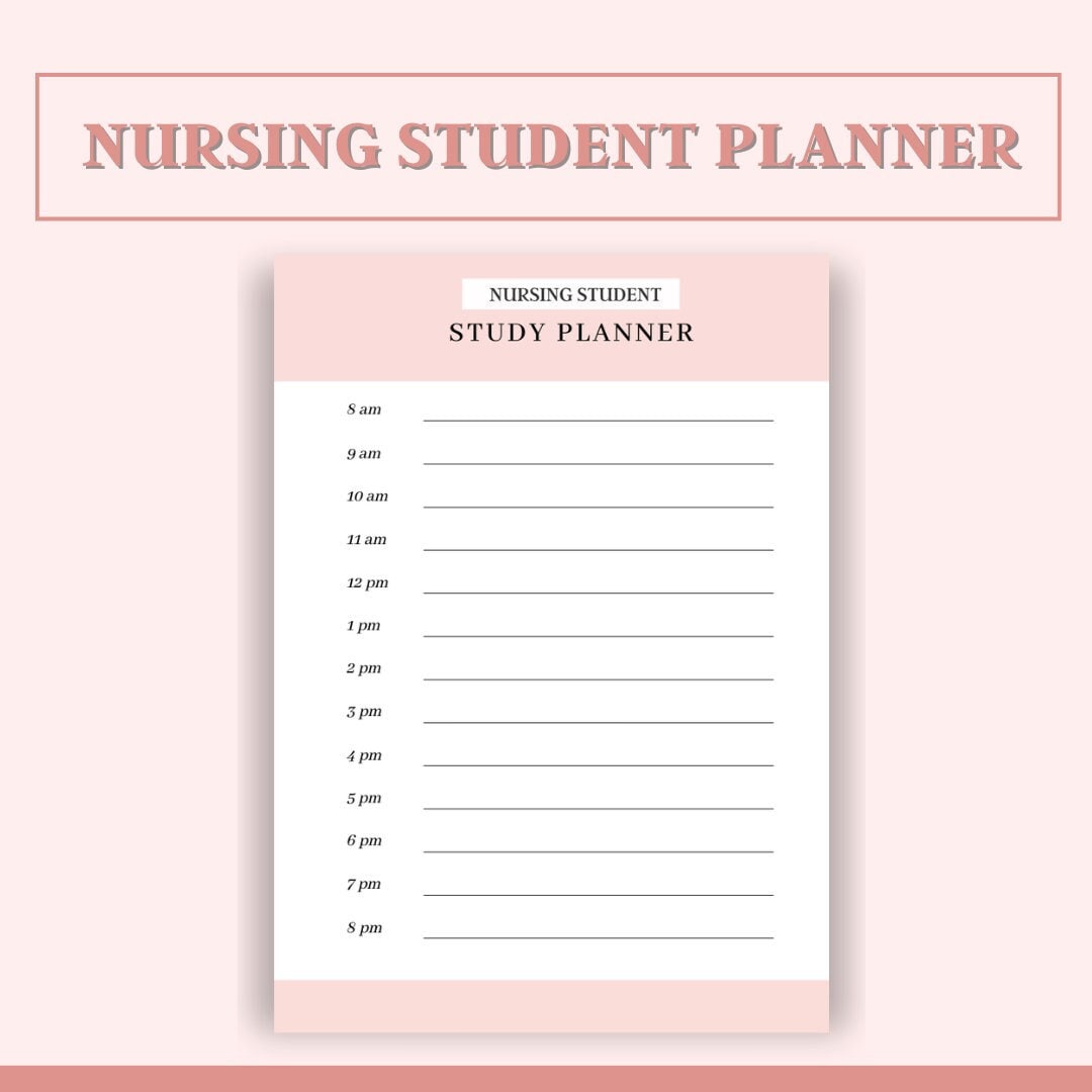 Nursing Student Planner Nursing Study Guide Academic Planner Nursing ...