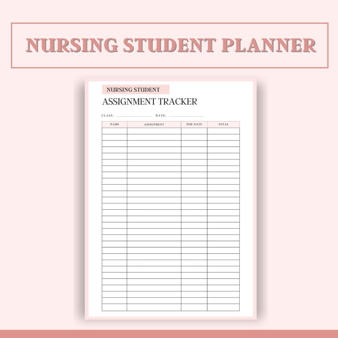 Nursing Student Planner Instant Download Printable Planner Undated ...