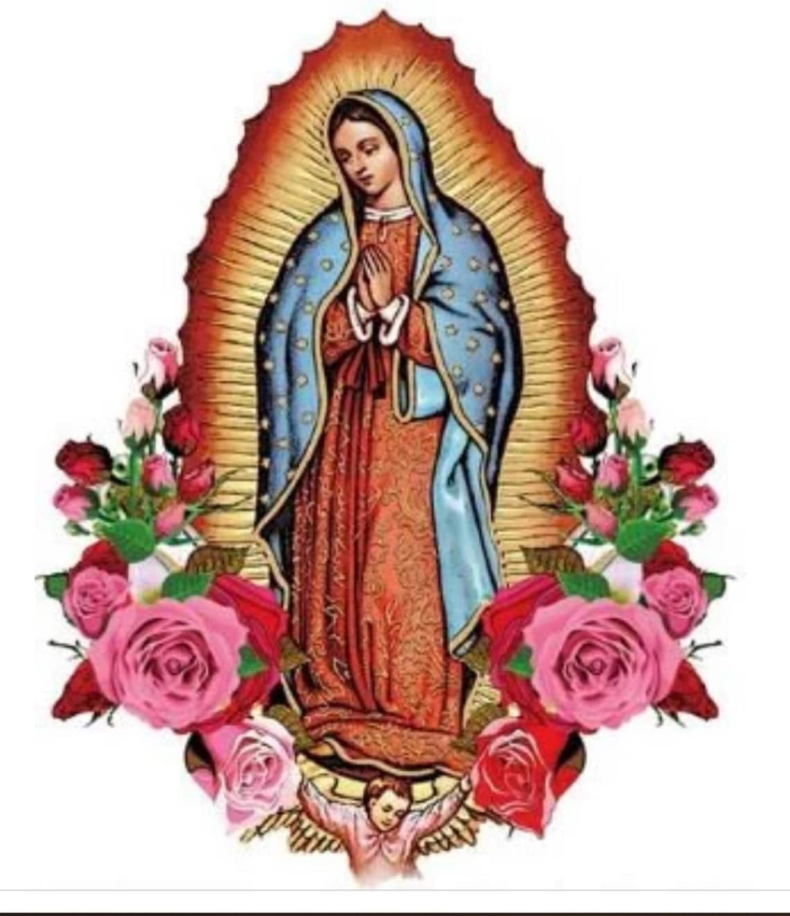 Iron on Transfer Patches 6"x9" in Christian Mary of Virgin Washable ...