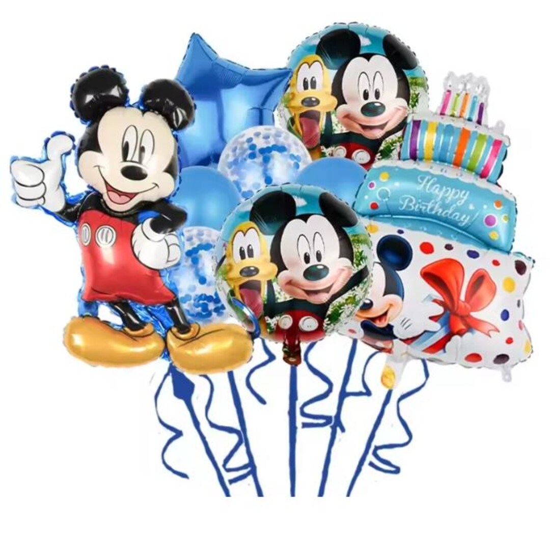 Balloon ( 9 Piece Set ) Mickey Mouse Birthday Mylar Party Decorations ...
