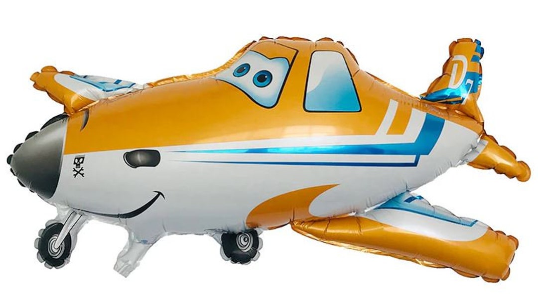32" Balloon Jumbo Super Airplane Shape Mylar Foil Blue Gold White ...