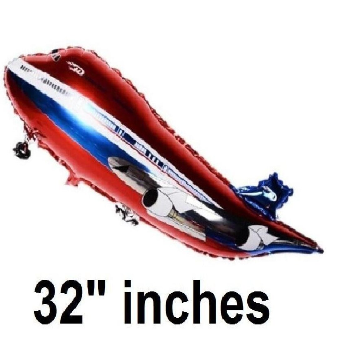 32" Balloon Jumbo Red Airplane Plane Shape Mylar Foil for Birthday ...
