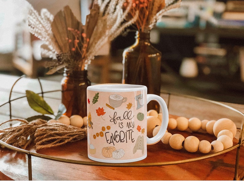 Cute Watercolor Fall Autumn Coffee Mug, Hello Fall, Fall Vibes, Happy ...