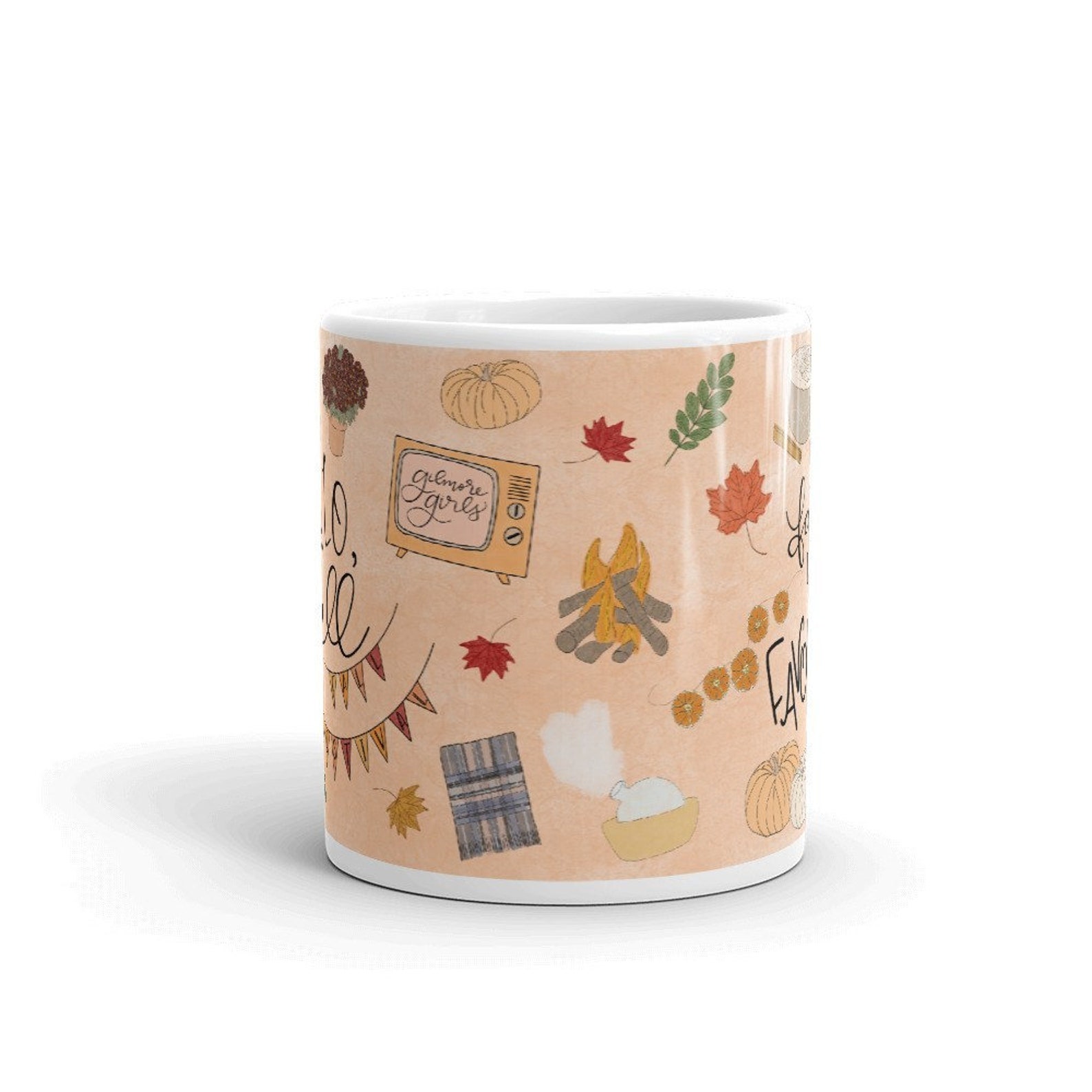 Cute Watercolor Fall Autumn Coffee Mug, Hello Fall, Fall Vibes, Happy ...