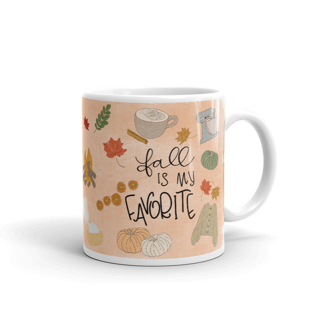 Cute Watercolor Fall Autumn Coffee Mug, Hello Fall, Fall Vibes, Happy ...