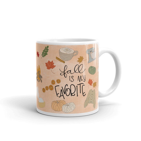 Cute Watercolor Fall Autumn Coffee mug Hello Fall Fall | Etsy