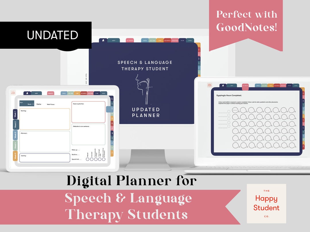 UNDATED Speech and Language Therapy Student Digital Planner - Etsy