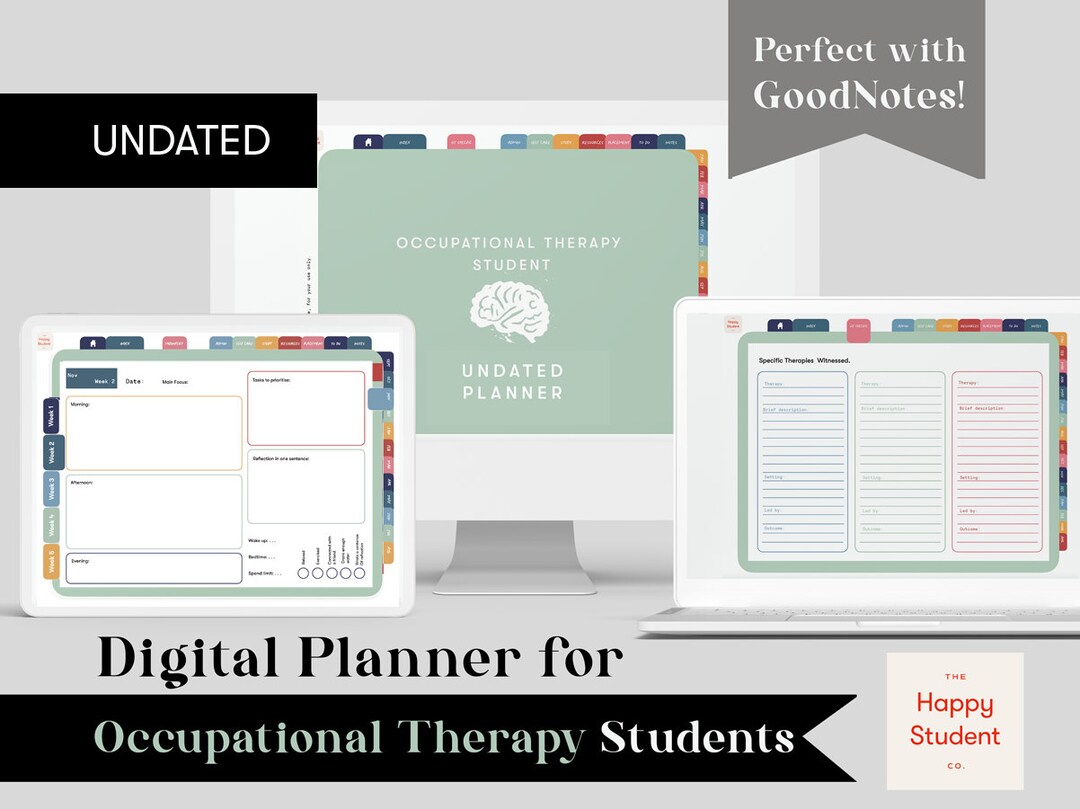 UNDATED Occupational Therapy Student Digital Planner - Etsy