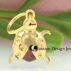 14K Gold Flush Set Three Diamond Ring, Solid Gold Triple Gemstone Ring ...