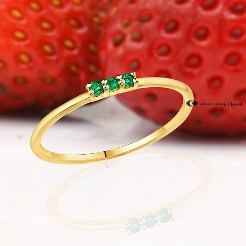 Triple Stone Ring - Etsy