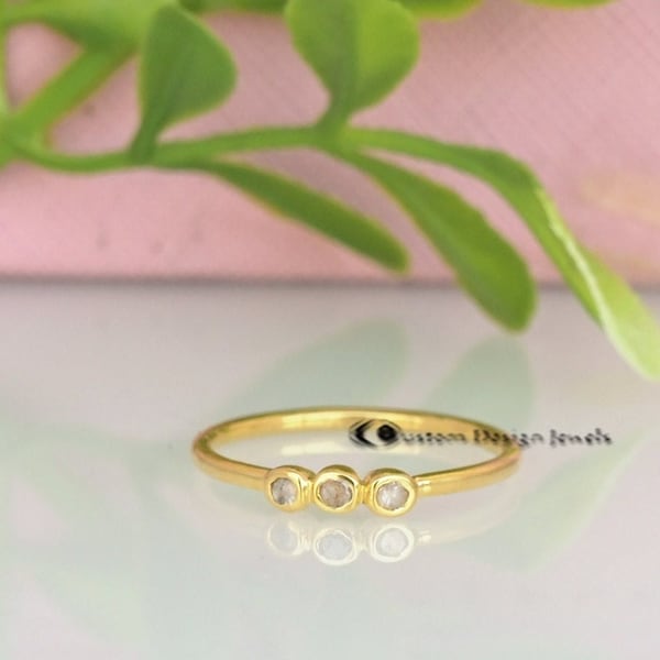 Triple Stone Ring - Etsy