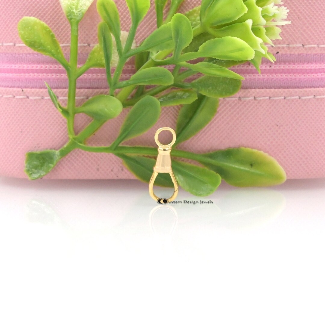 14k Gold Swivel Push Lock, Solid Gold Swivel Lock Pendant, Solid Gold ...