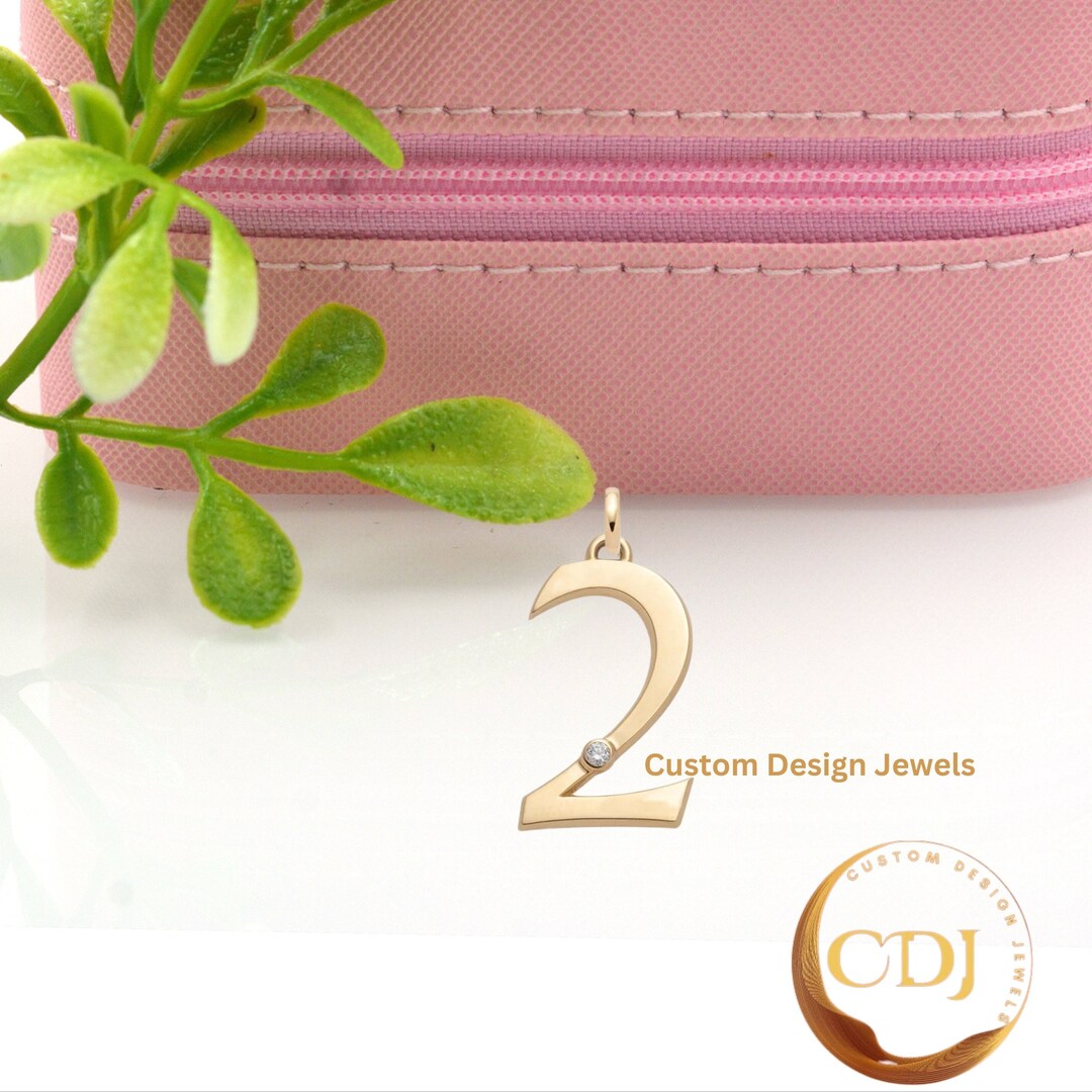 14K Gold Plated Custom Number Pendant, 14kt Plated Overlay Number ...