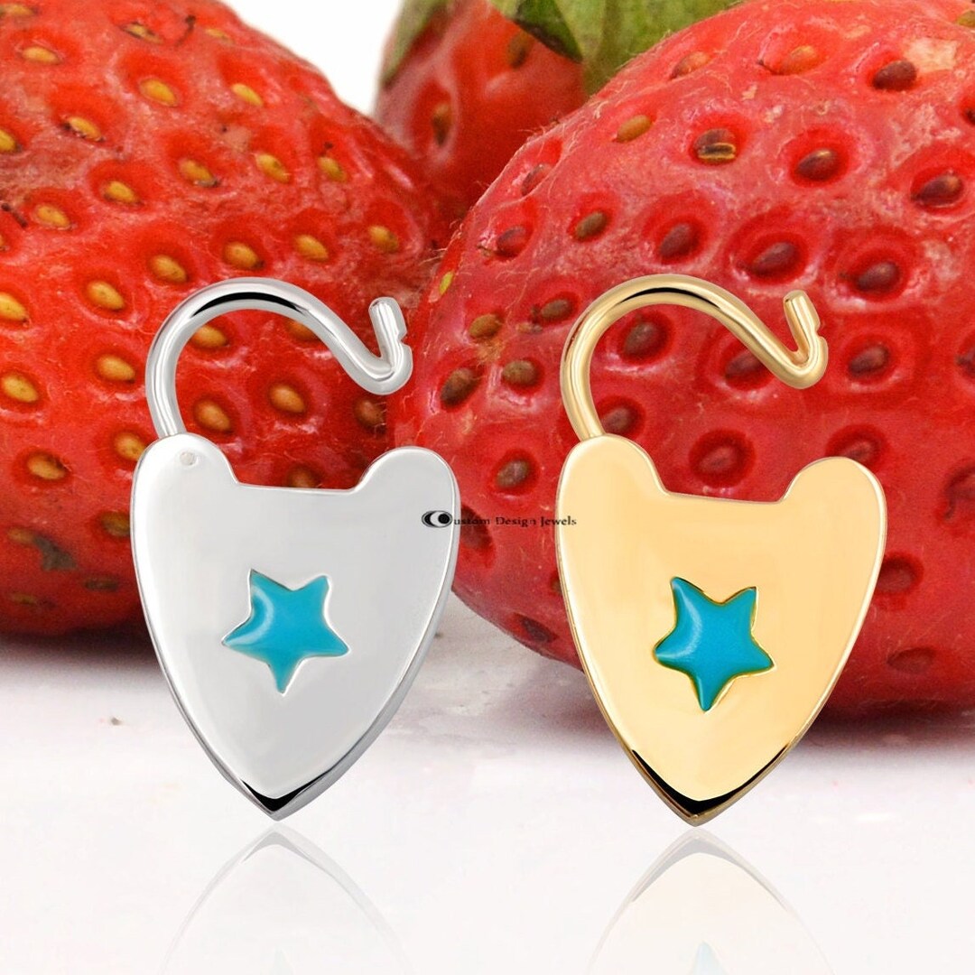 Turquoise Enamel Padlock, Gold Vermeil Padlock, Gemstone Heart Padlock ...