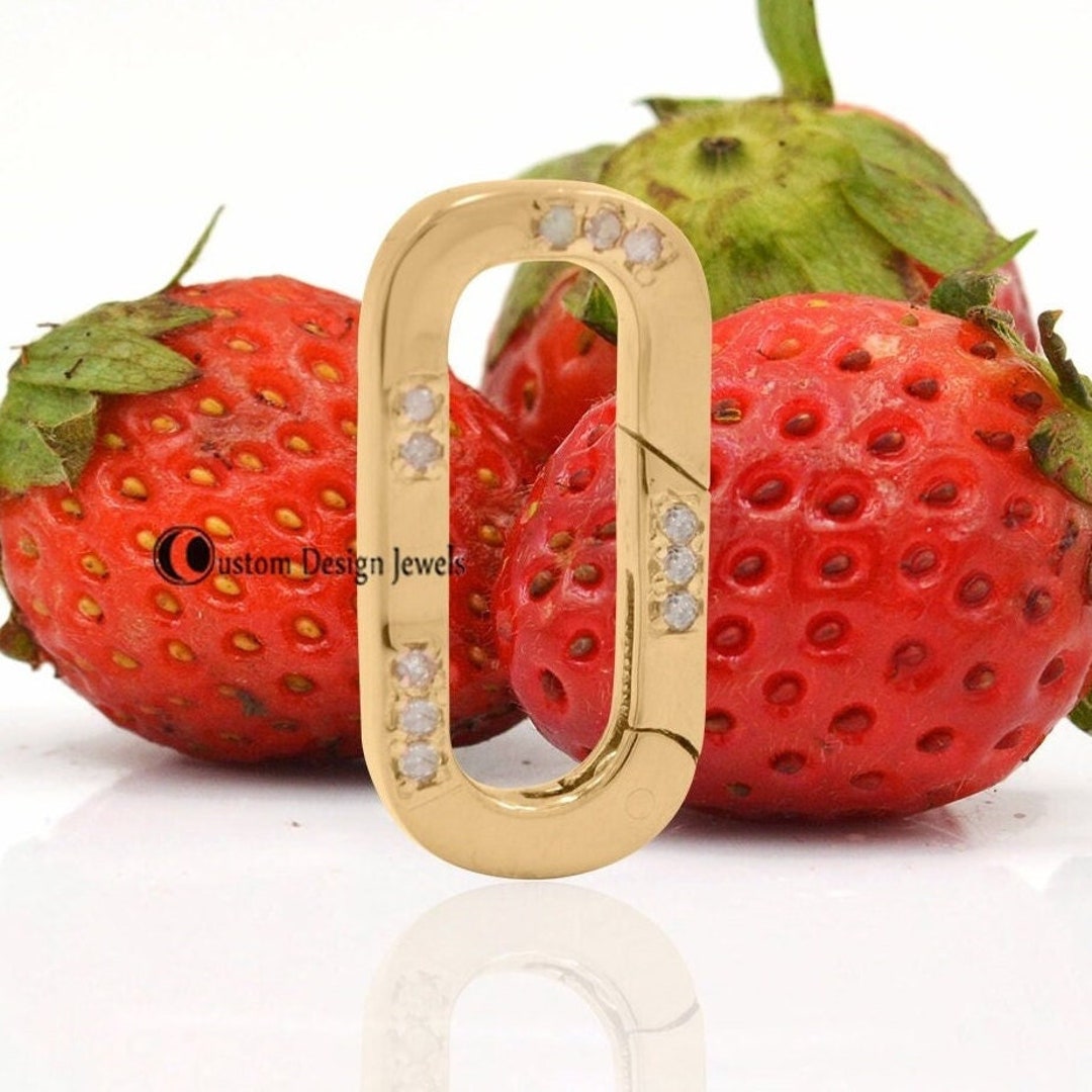 14K Yellow Gold Charm Enhancer, 14k Enhancer Lock Multi, Diamond ...