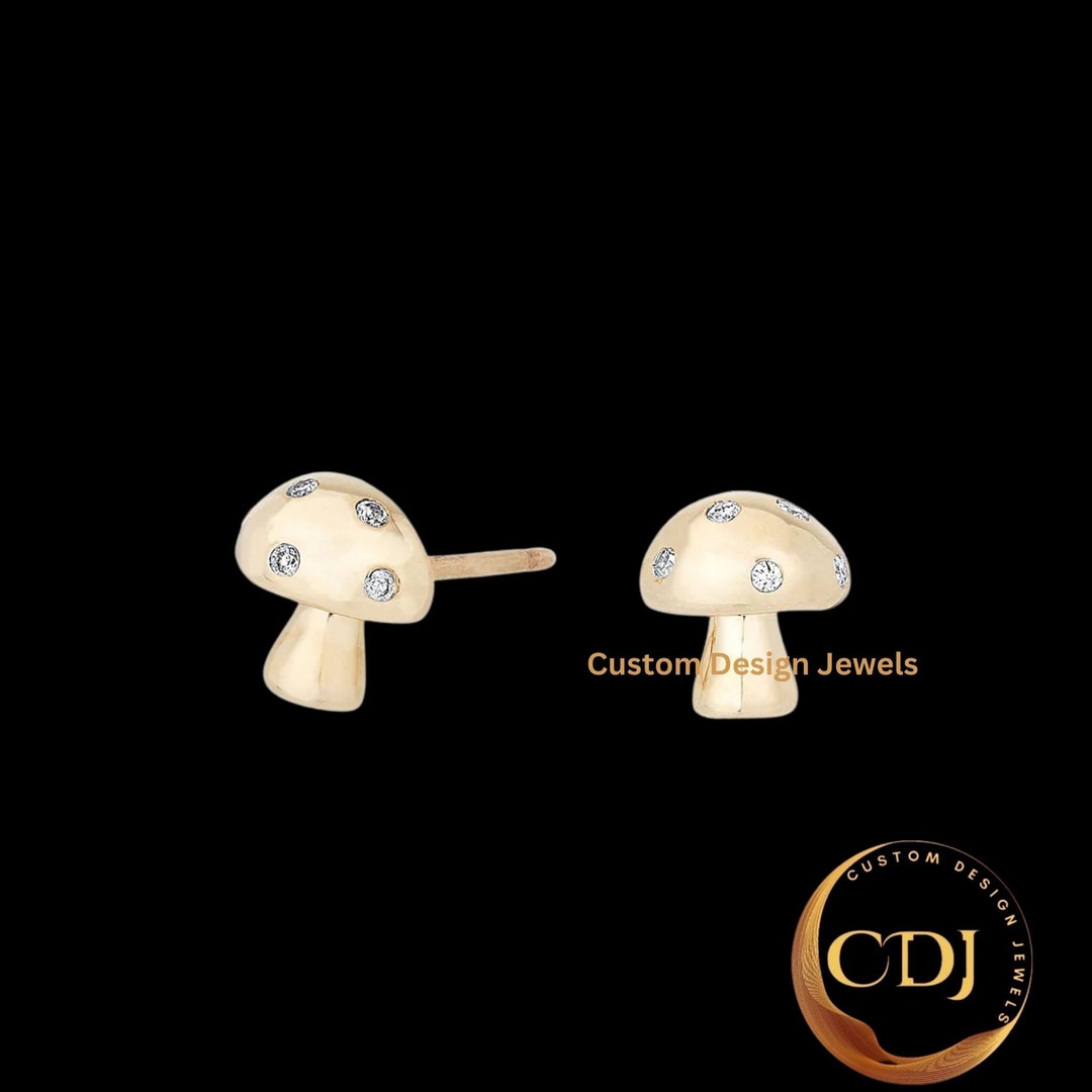 925 Silver Mushroom Studs, Tinymushroom Studs, Magic Mushroom Studs ...