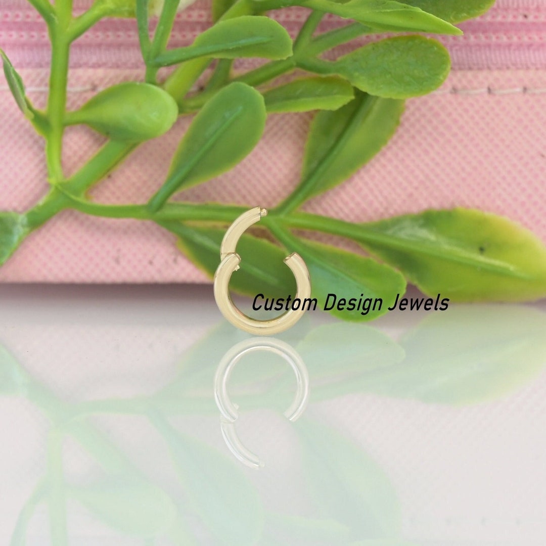 14k Gold Round Charms Holder, Circle Solid 14K Gold Charms Holder ...