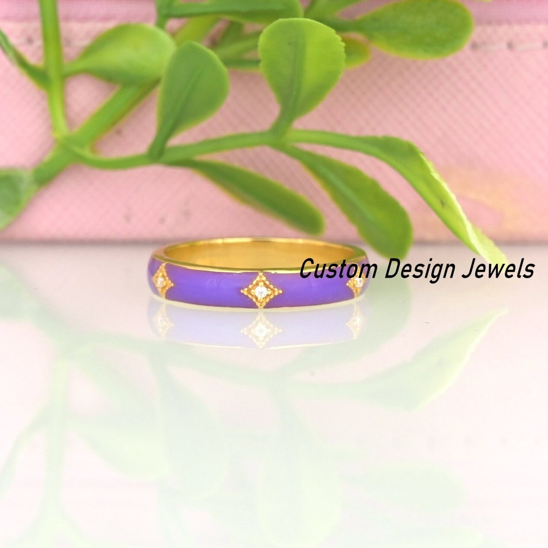 Multiple Color Enamel Bands, Ceramic Band Ring, Simple Enamel Band Ring ...