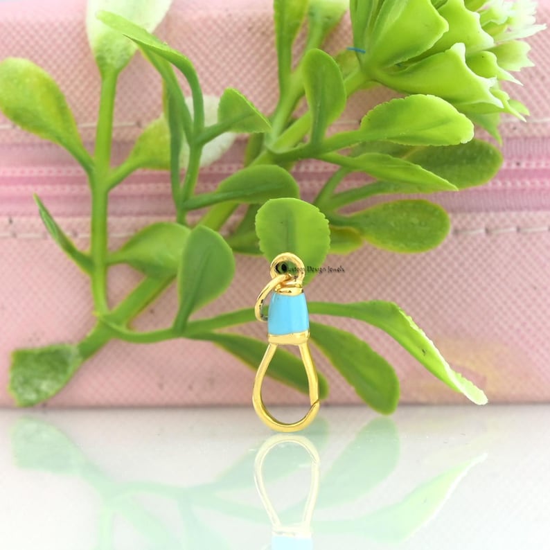 14K Gold Enamel Swivel Charm Lock, Pendant Holder - Etsy Australia