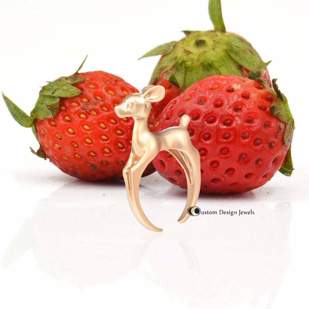 14k Gold Deer Ring: Adjustable Bambi Fawn Ring - Etsy