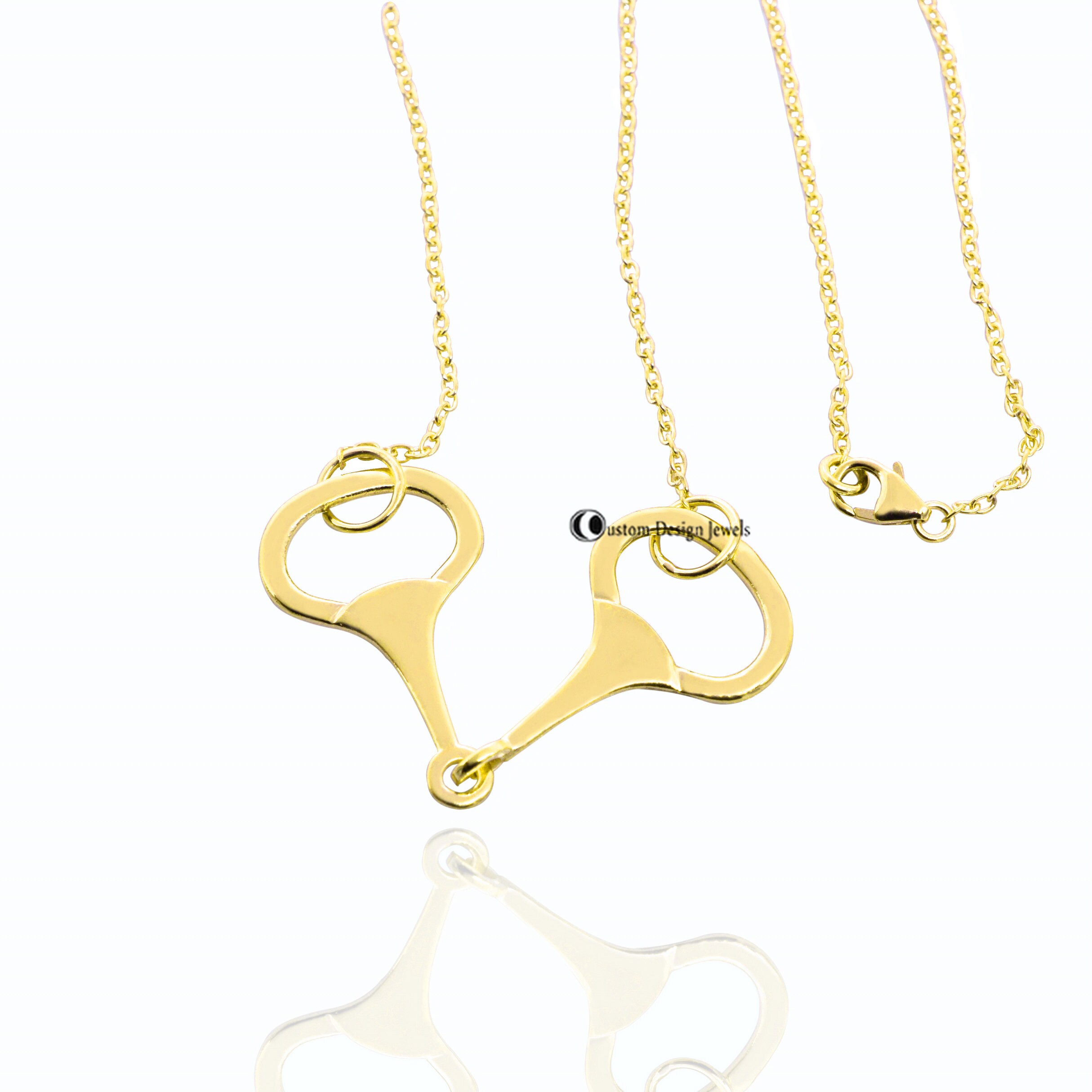 Snaffle Bit Necklace 14K Gold Snaffle Bit Necklace Gold - Etsy UK