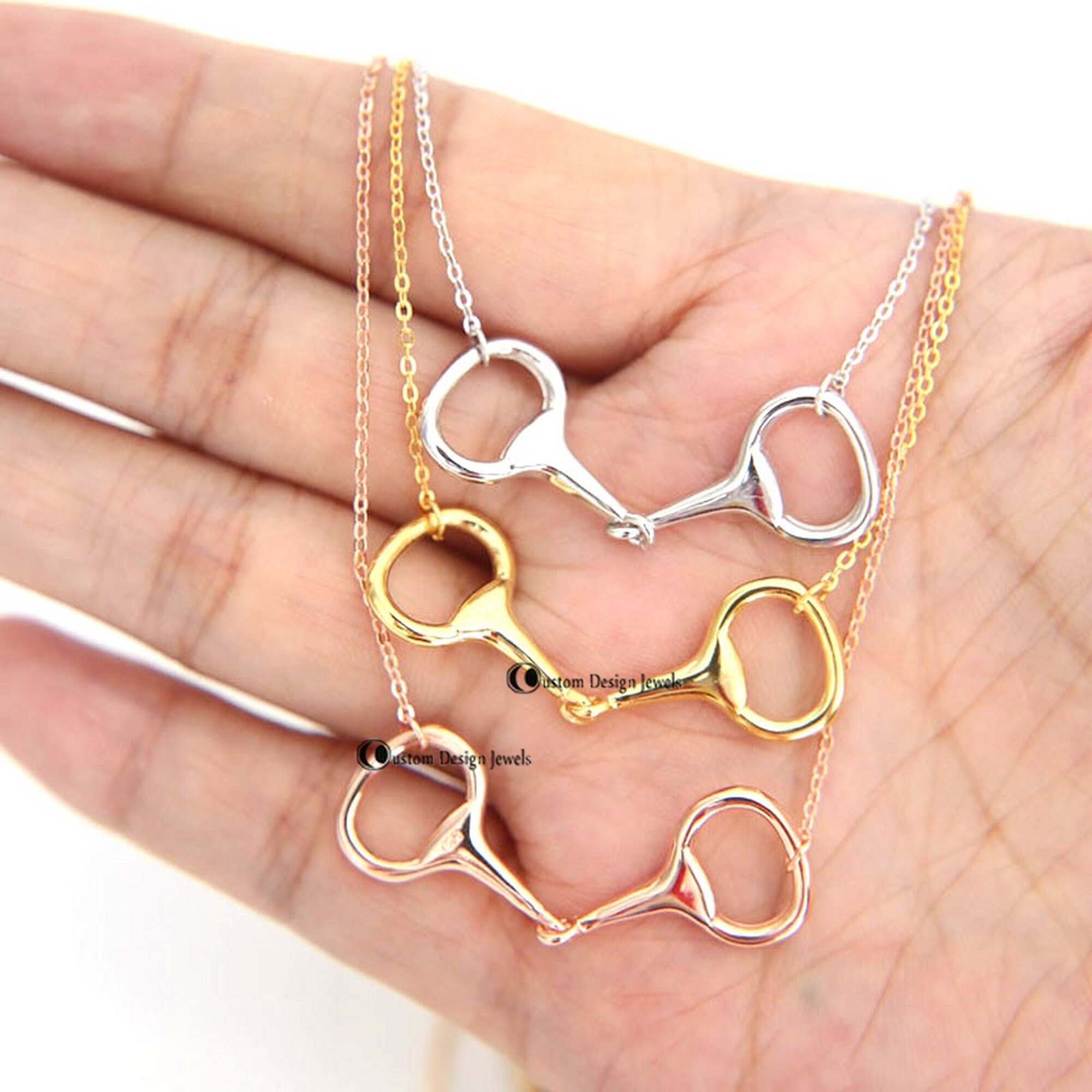 Snaffle Bit Necklace 14K Gold Snaffle Bit Necklace Gold - Etsy UK