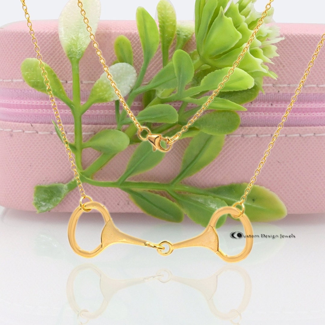 925 Silver Snaffle Bit Necklace, Silver Snaffle Bit Equitation Necklace ...