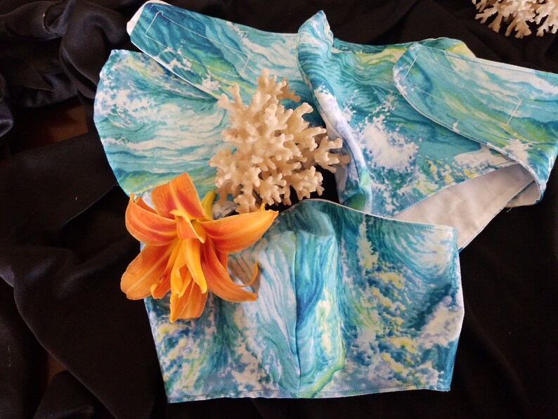 Ocean Theme Protective Face Mask - Handmade, With Wire, NO Elastic - Etsy