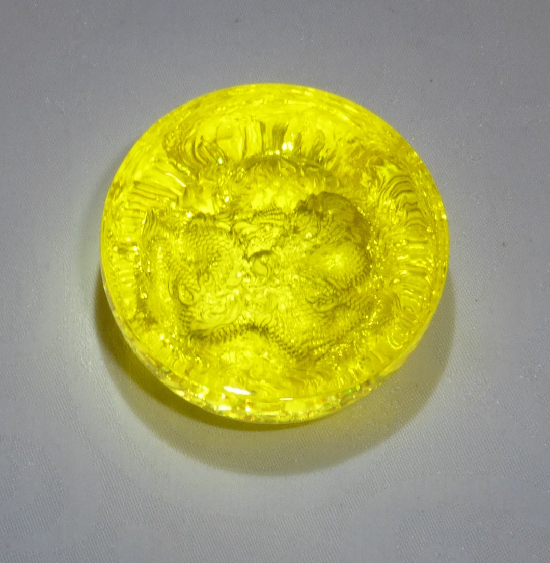 TITTOT 3D Art Glass Yellow Dragon Paperweight Sculpture Signed - Etsy