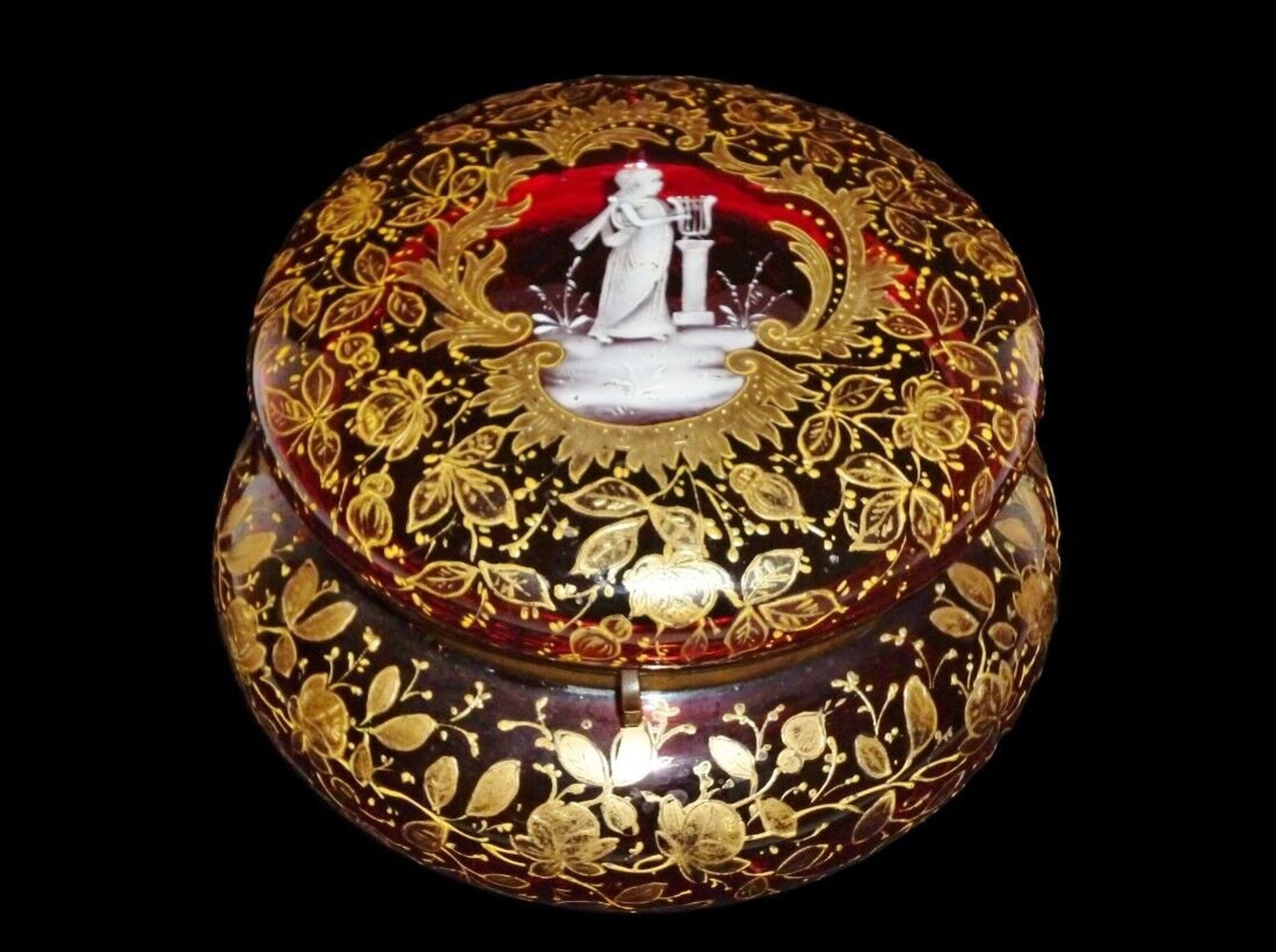 FENTON Peach Crest TYNDALE Gold Roses Melon Vanity Set Perfume - Etsy