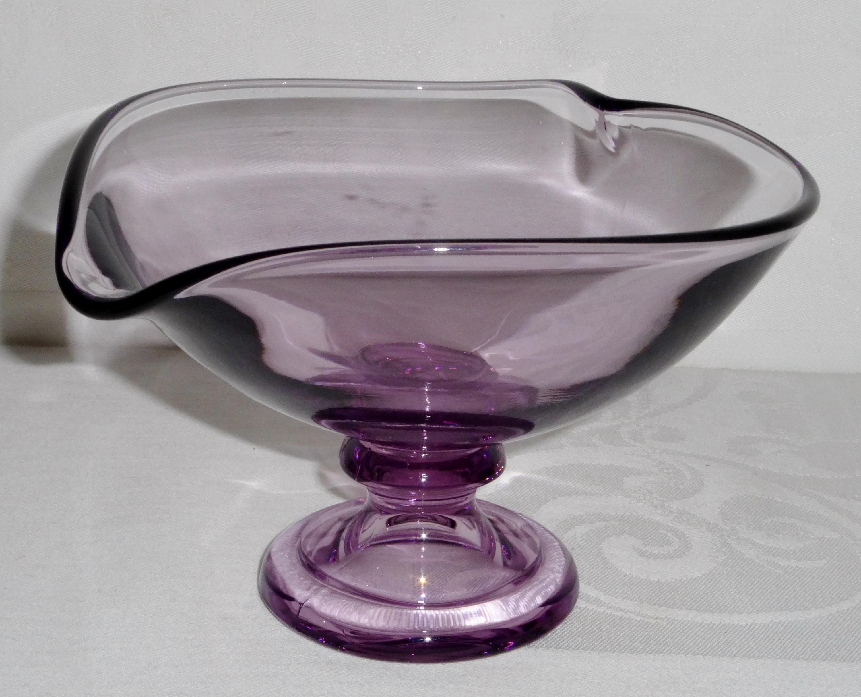Vintage Fostoria Decorator Collection Lavender 6" Footed Comport Heart ...