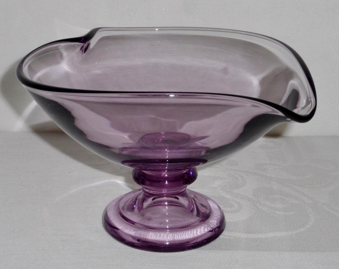 Vintage Fostoria Decorator Collection Lavender 6" Footed Comport Heart ...