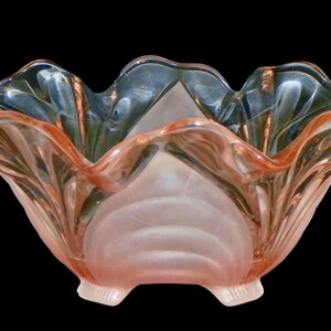 Cambridge Glass La Rosa PINK CAPRICE #124 Clover 3 Part Celery Relish ...