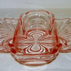 Cambridge Glass La Rosa PINK CAPRICE #124 Clover 3 Part Celery Relish ...