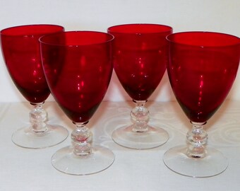 Ruby Red Goblets - Etsy