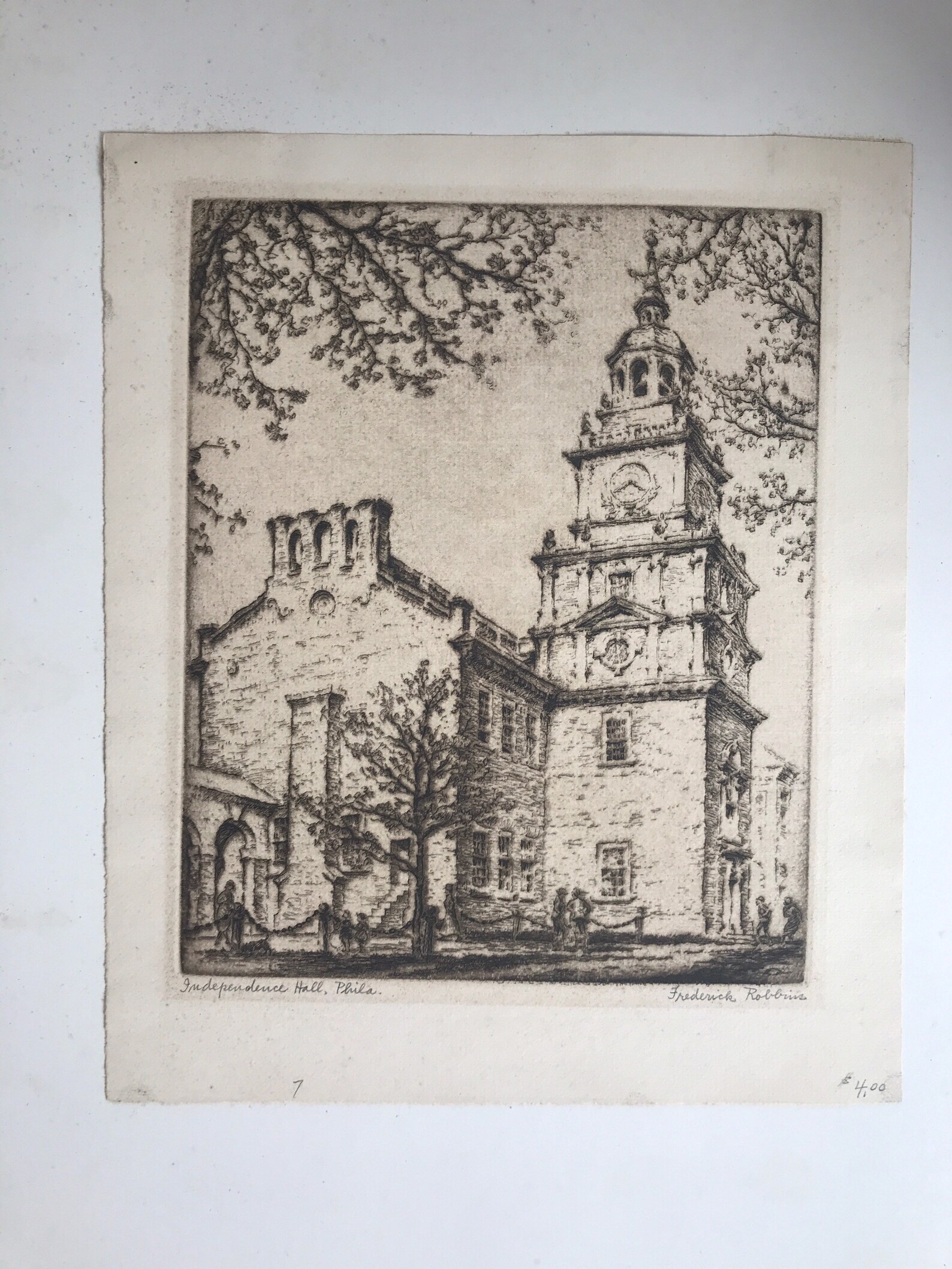 Frederick Robbins Independence Hall Etching - Etsy