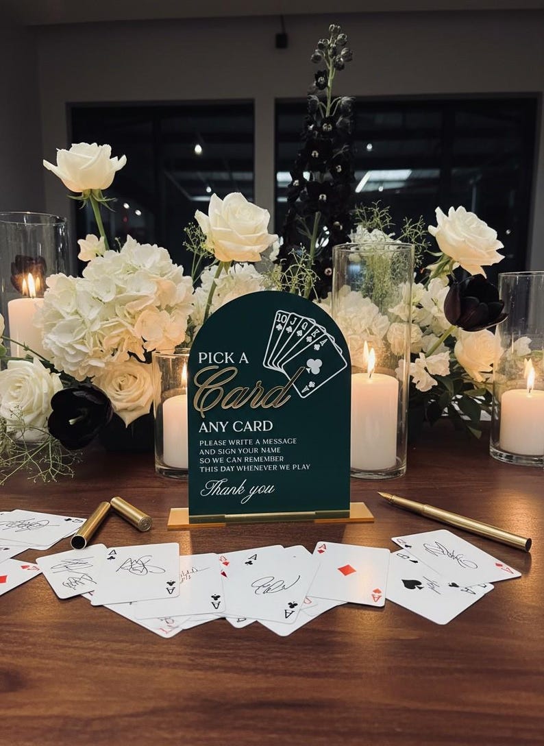 Playing Cards Guestbook Sign' Pick a Card, A5, A4 - Etsy Canada
