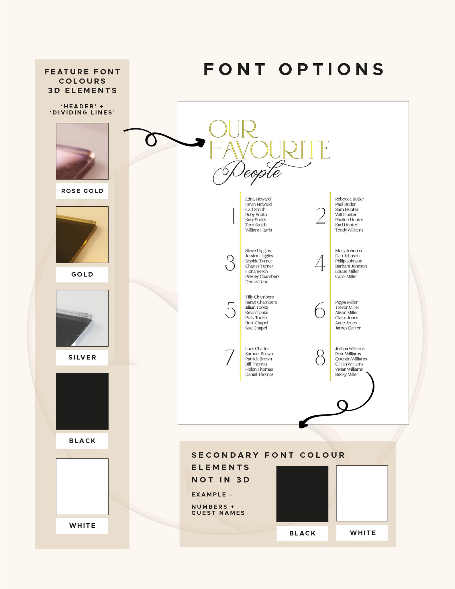 Acrylic Seating Plan With 3D Line Detailing, Personalised Wedding ...