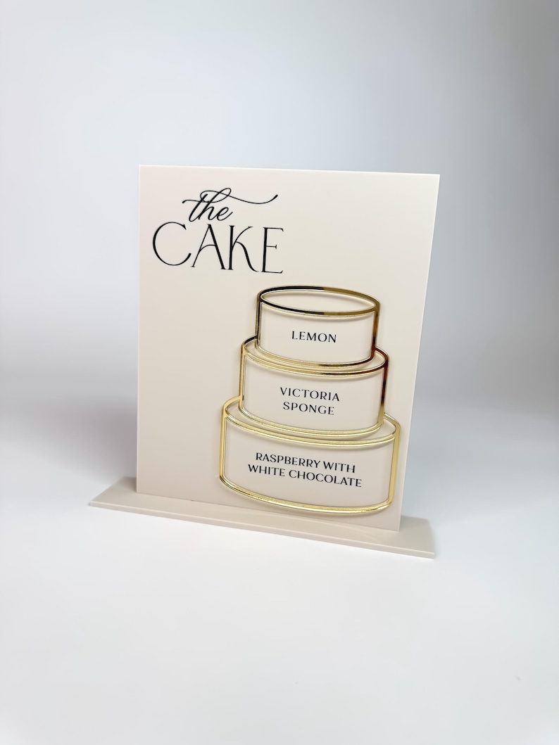 Rectangle '3D Outline' Personalised Wedding Acrylic Cake, A5, A4 - Etsy UK