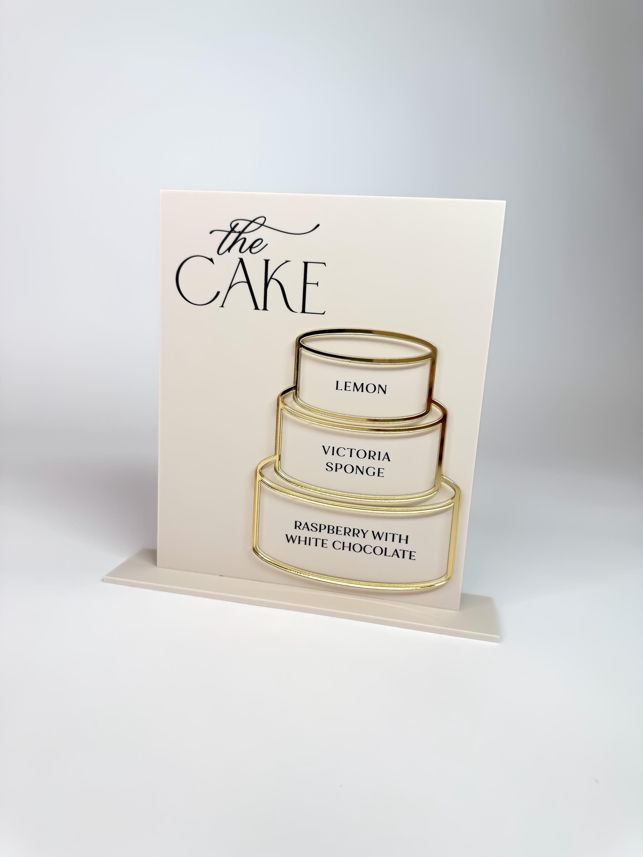 New* Rectangle '3D Outline' Acrylic Cake Sign: "let's Eat Cake ...