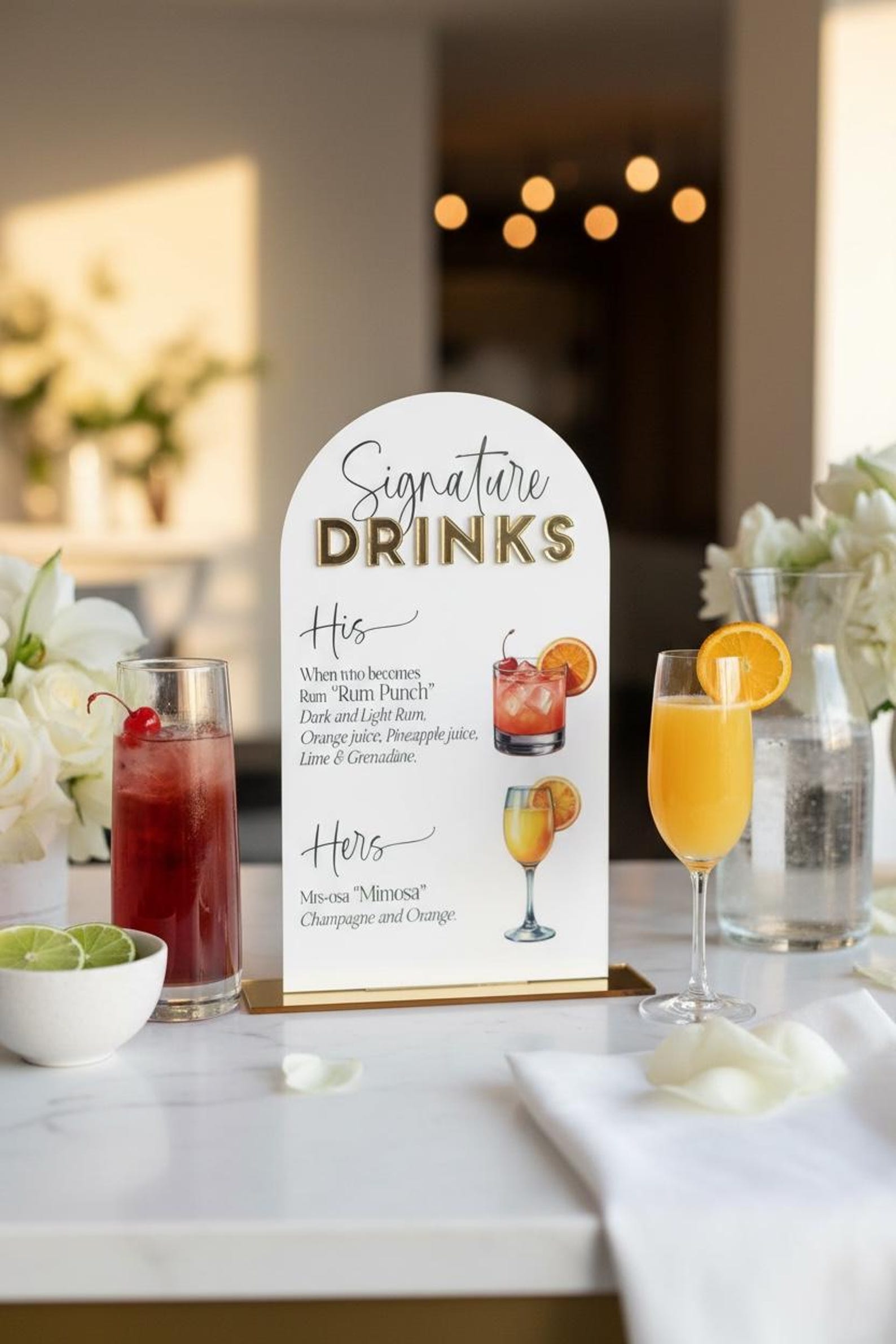 Signature Drinks Bar Sign, Custom Acrylic Wedding Bar Sign: Signature ...